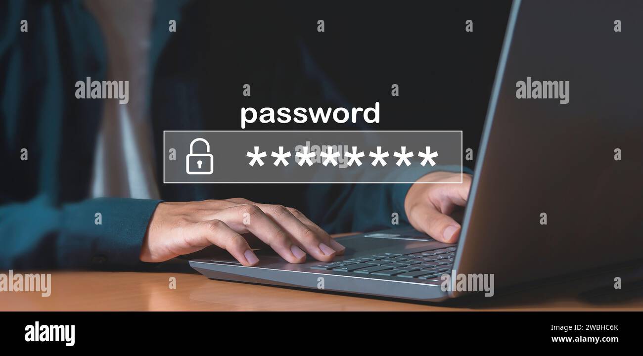Password to enter the security system User cyber security concept Stock ...