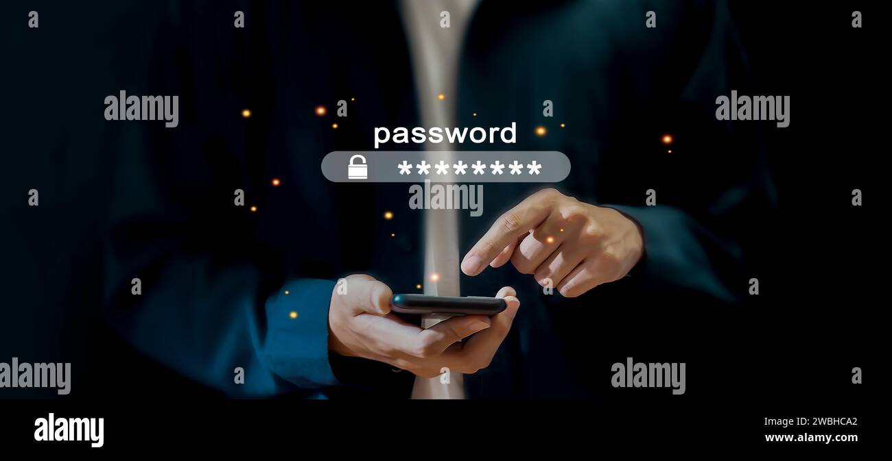 Internet network security concept and secure information cyber security ...