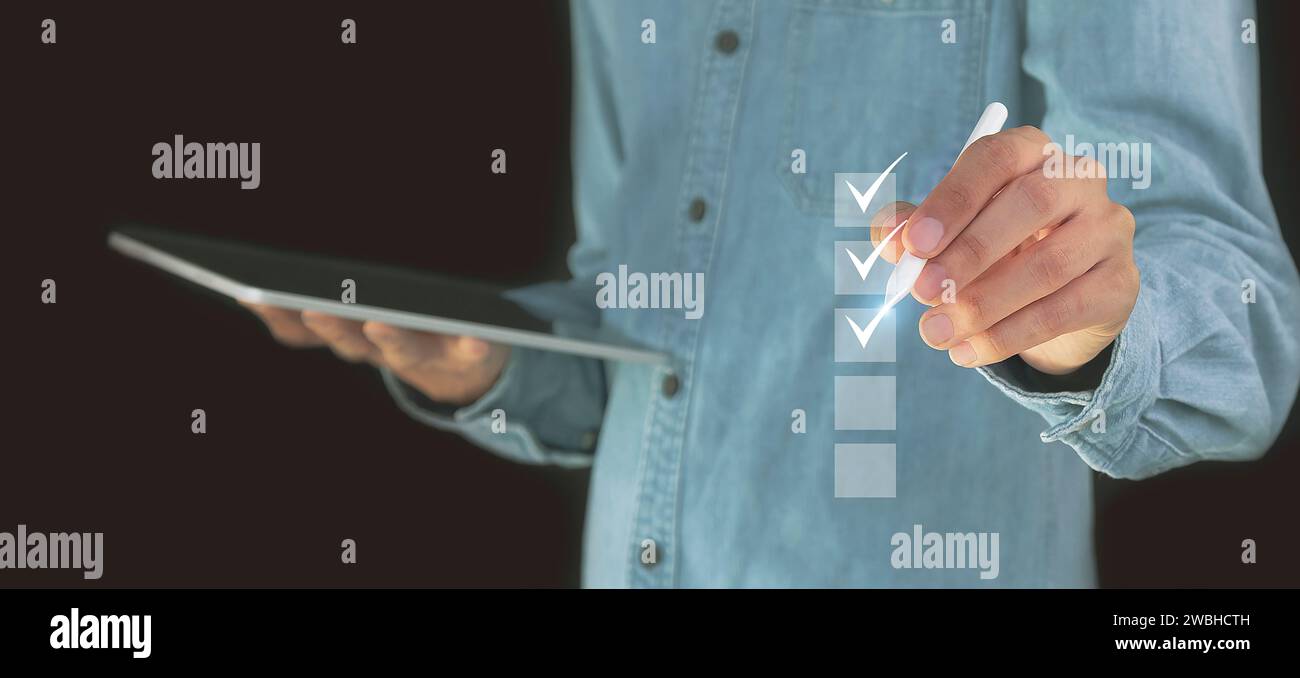 Performance checklist of business people doing online surveys Fill out ...