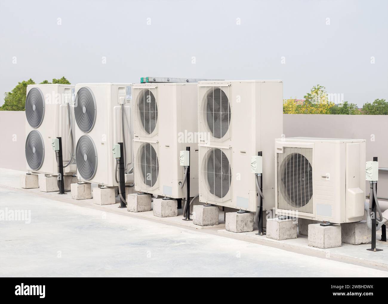 air condition outdoor unit compressor install outside the building ...