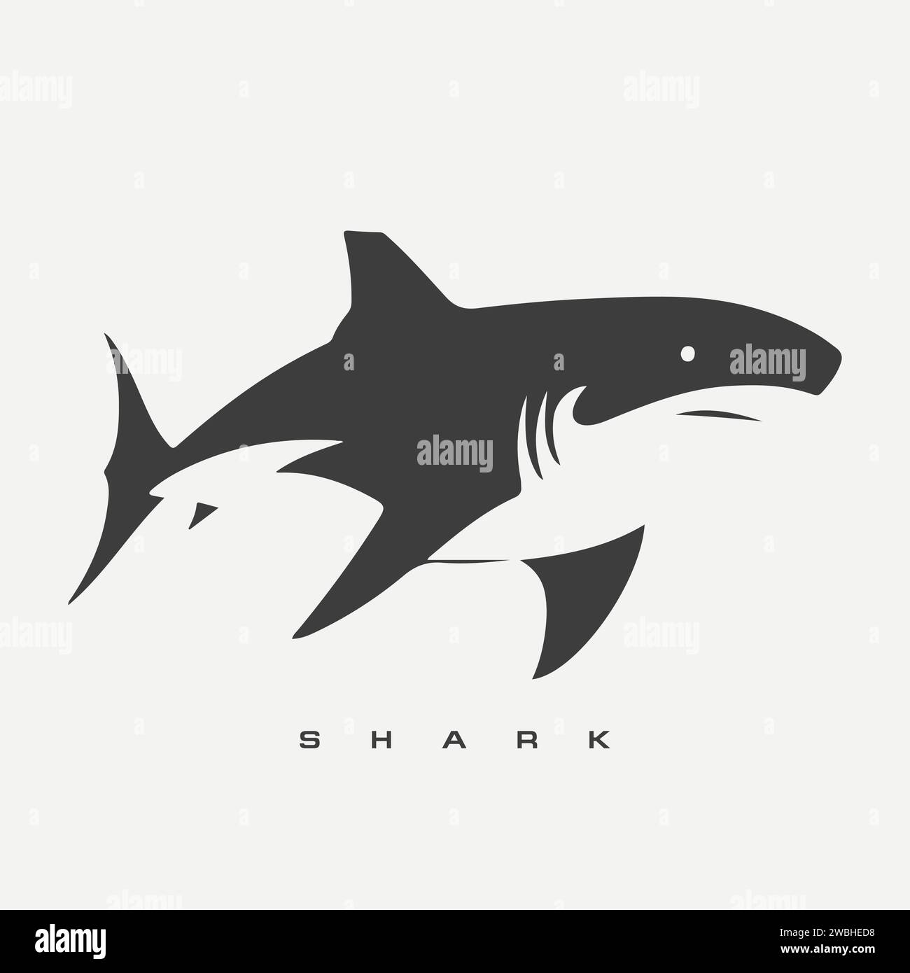 Angry shark logo Black and White Stock Photos & Images - Alamy