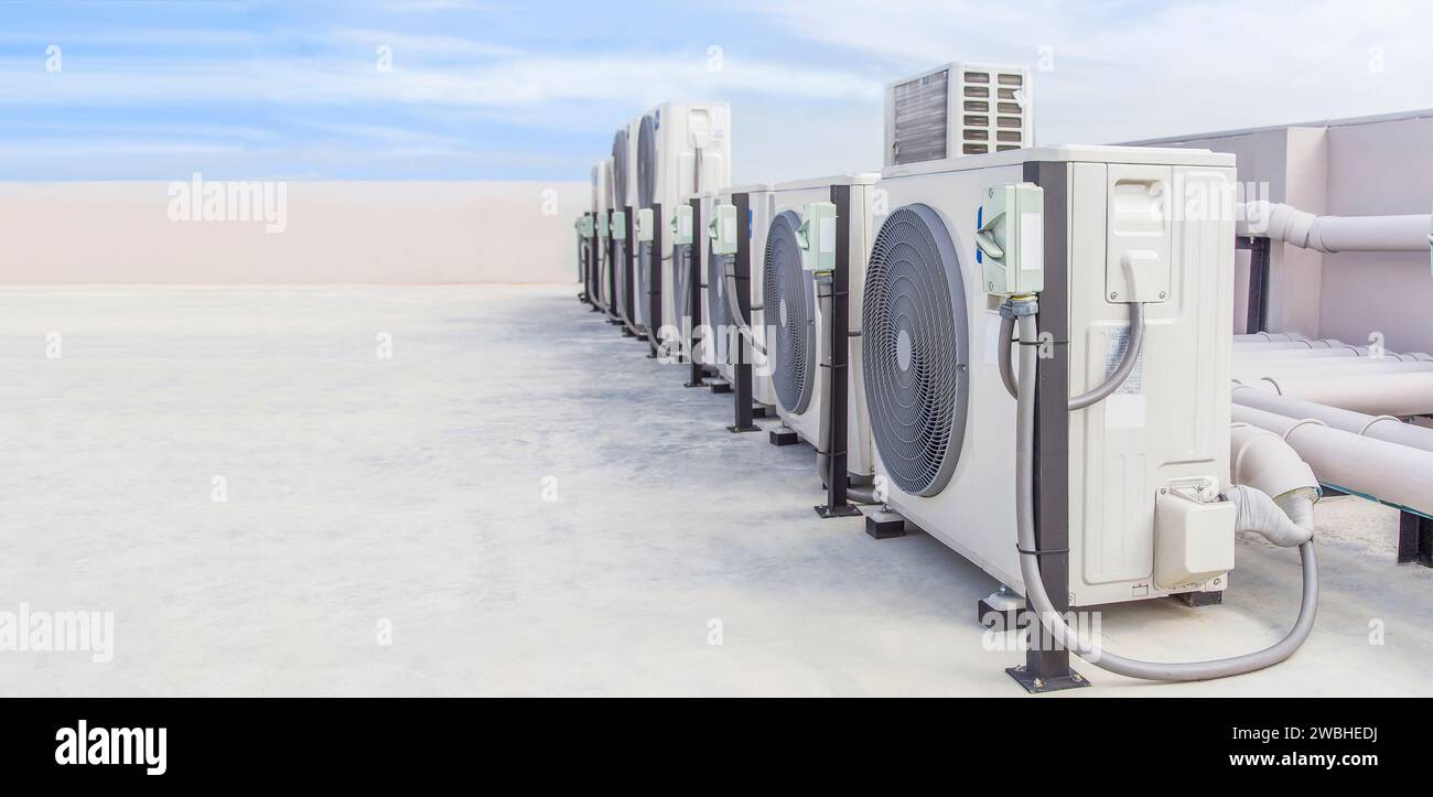 air condition outdoor unit compressor install outside the building ...