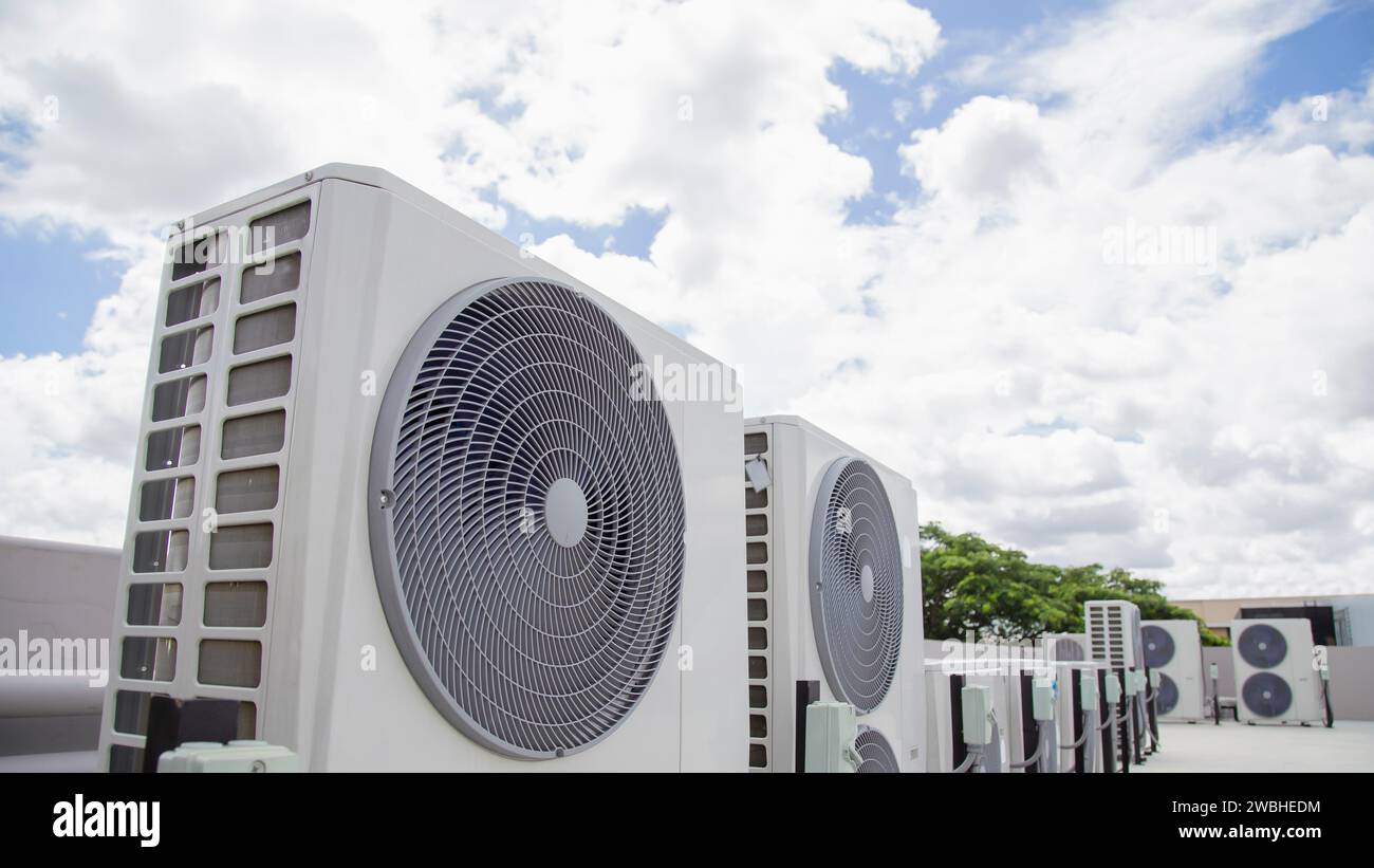 air condition outdoor unit compressor install outside the building ...