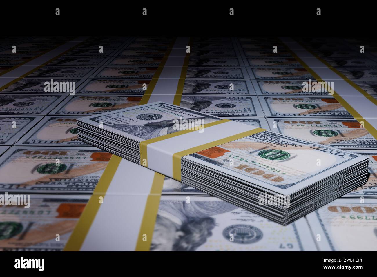 3d stack of money Stock Photo - Alamy