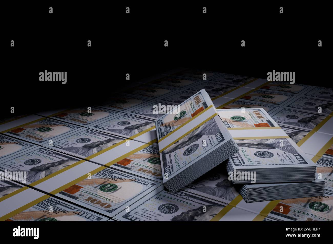 3d stack of money Stock Photo - Alamy