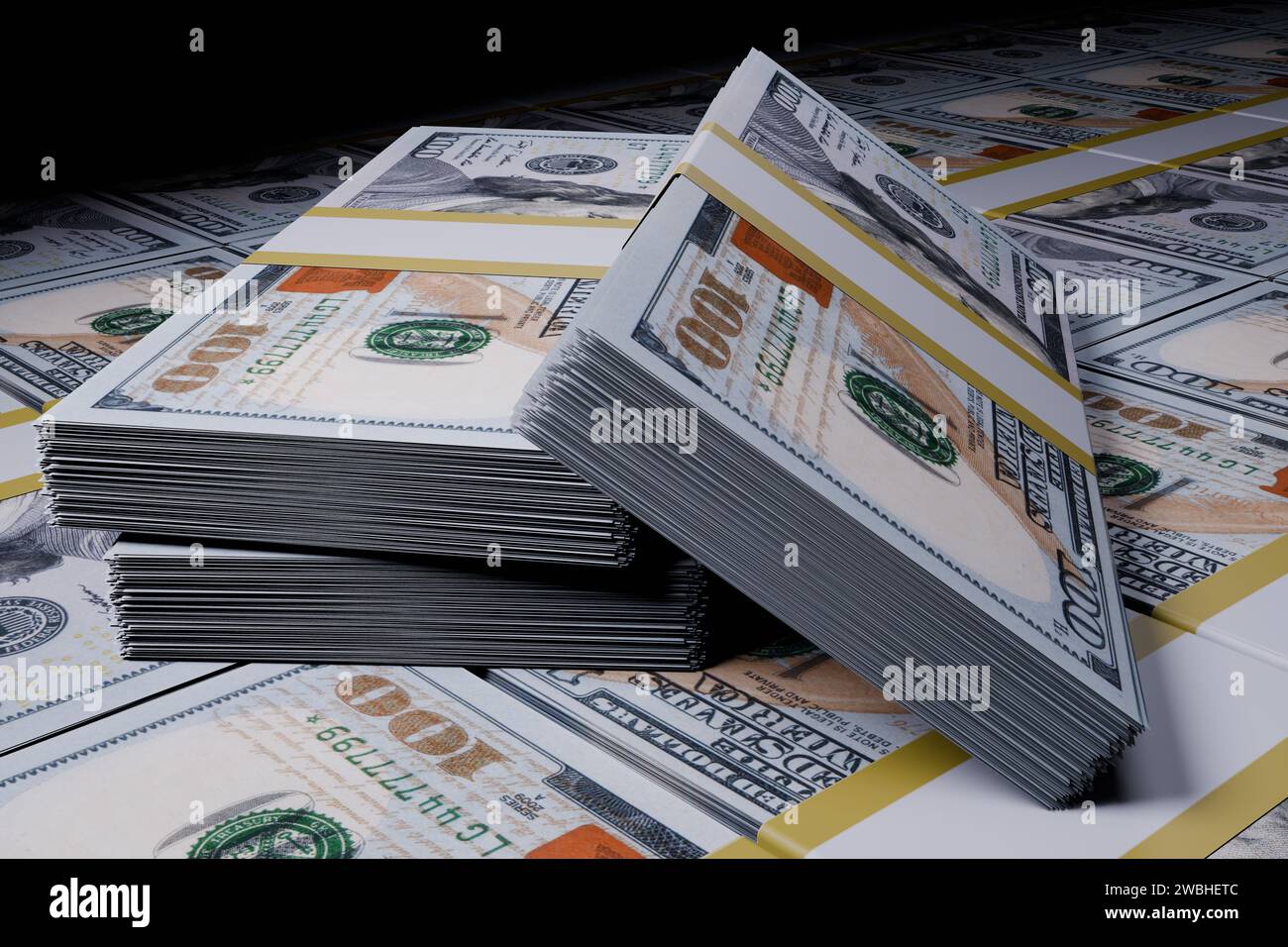3d stack of money Stock Photo - Alamy