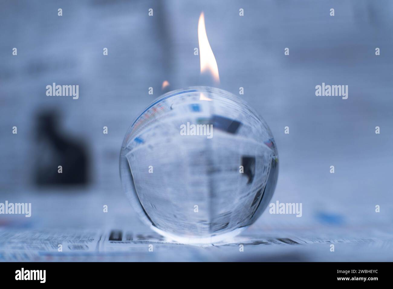 Glass globe on fire. Planet Earth Burning. Global Warming and Climate ...