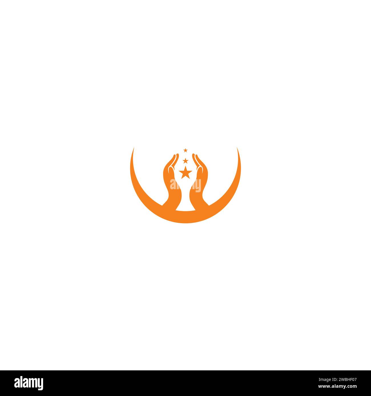 Hand Star Logo Simple Design. Hand Moon Logo Stock Vector Image & Art ...