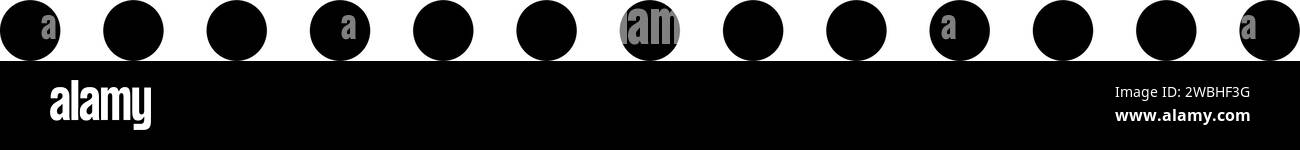 Dot straight line. Dotted divider pattern. Circle point pattern. Black ...