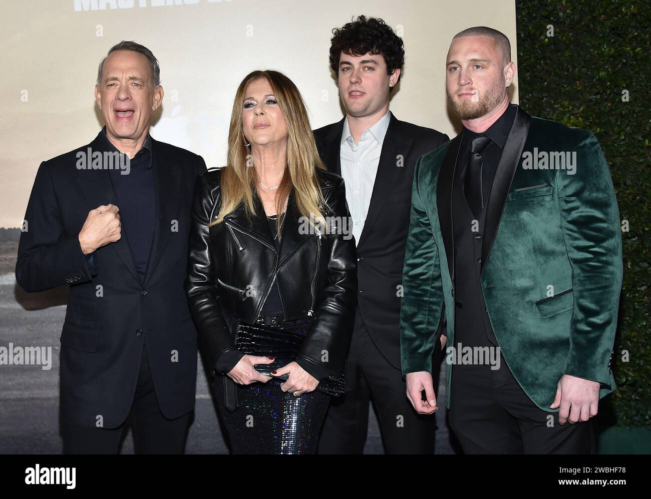 Westwood, USA. 10th Jan, 2024. Tom Hanks, Rita Wilson, Truman Hanks and ...