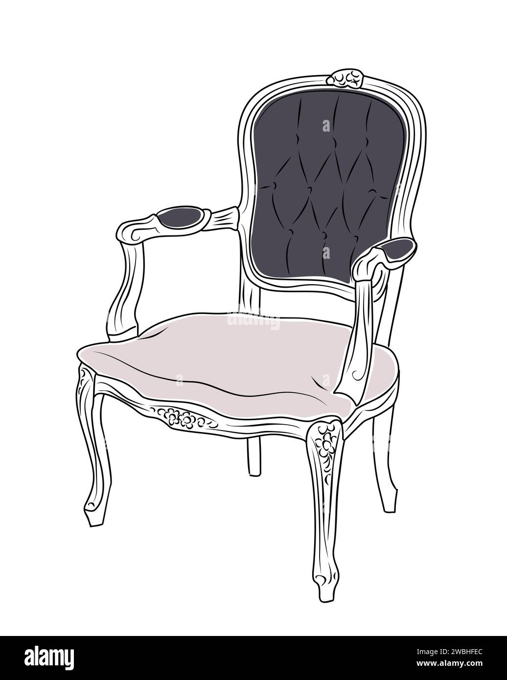 Hand drawn sketch of antique armchair vector Stock Vector Image & Art ...