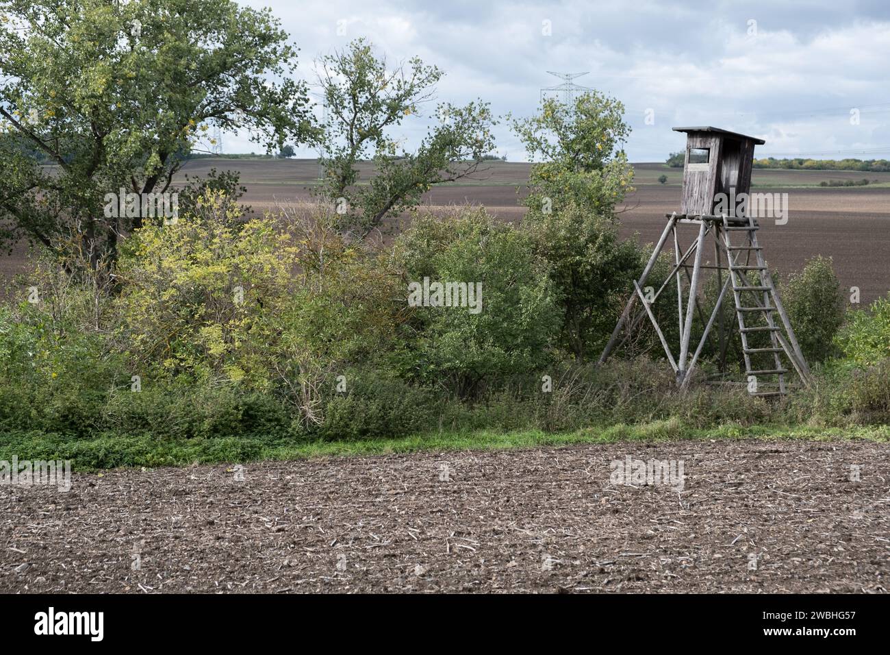 hunting booth, strategically Elevated positioned in fields and on the ...