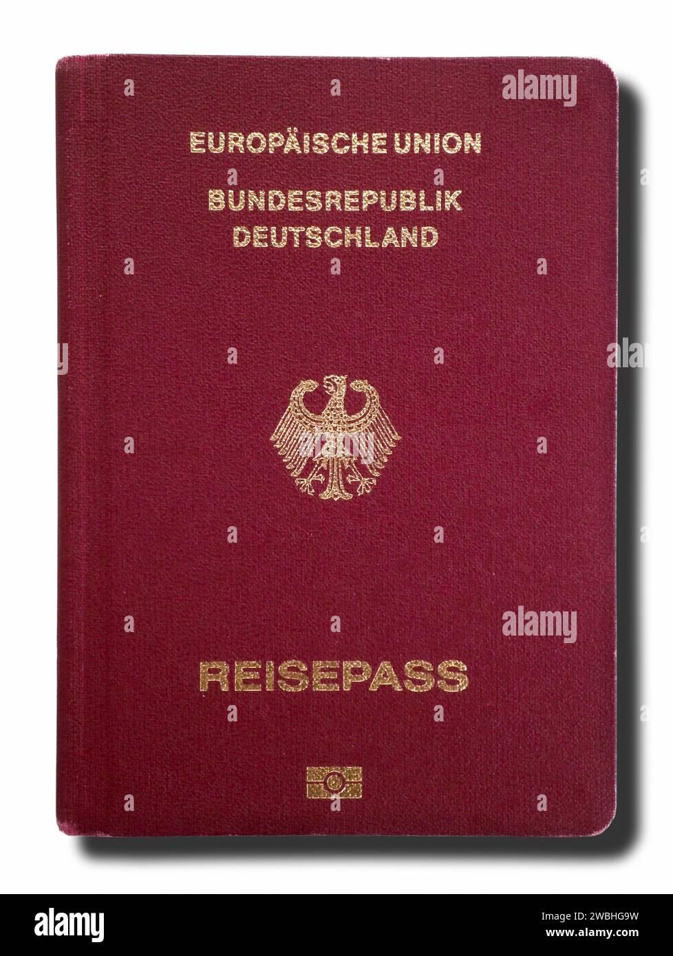 Close-up on a German passport isolated on a white background Stock ...