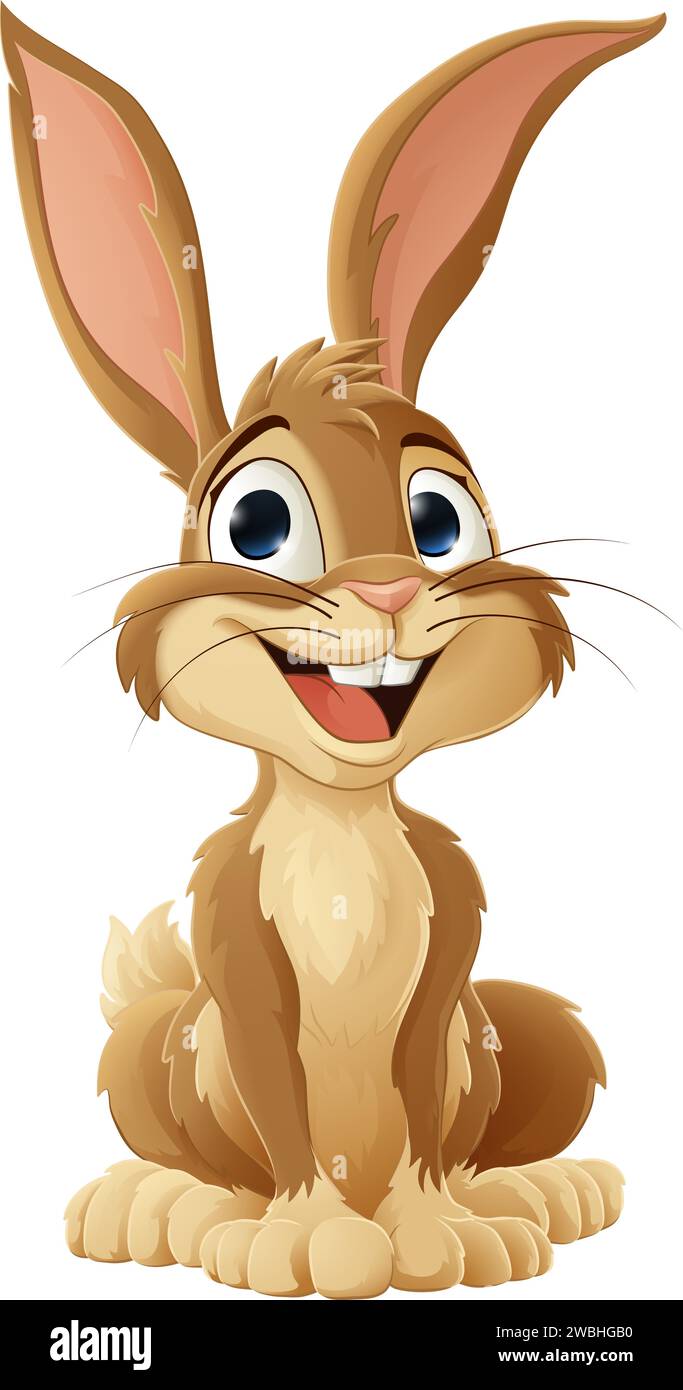 Easter Bunny Rabbit Cartoon Fun Animal Character Stock Vector Image ...