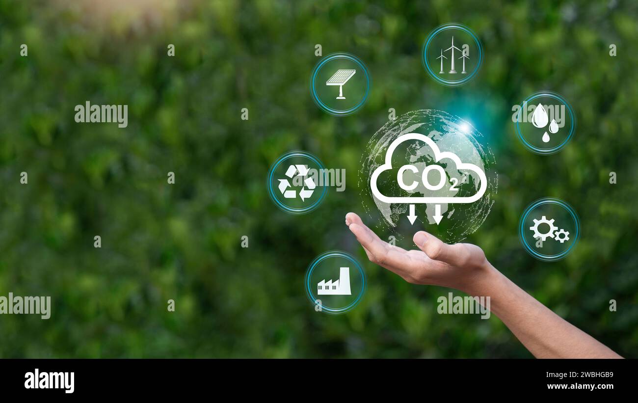 The carbon neutral concept reduces CO2 emissions, reducing global ...