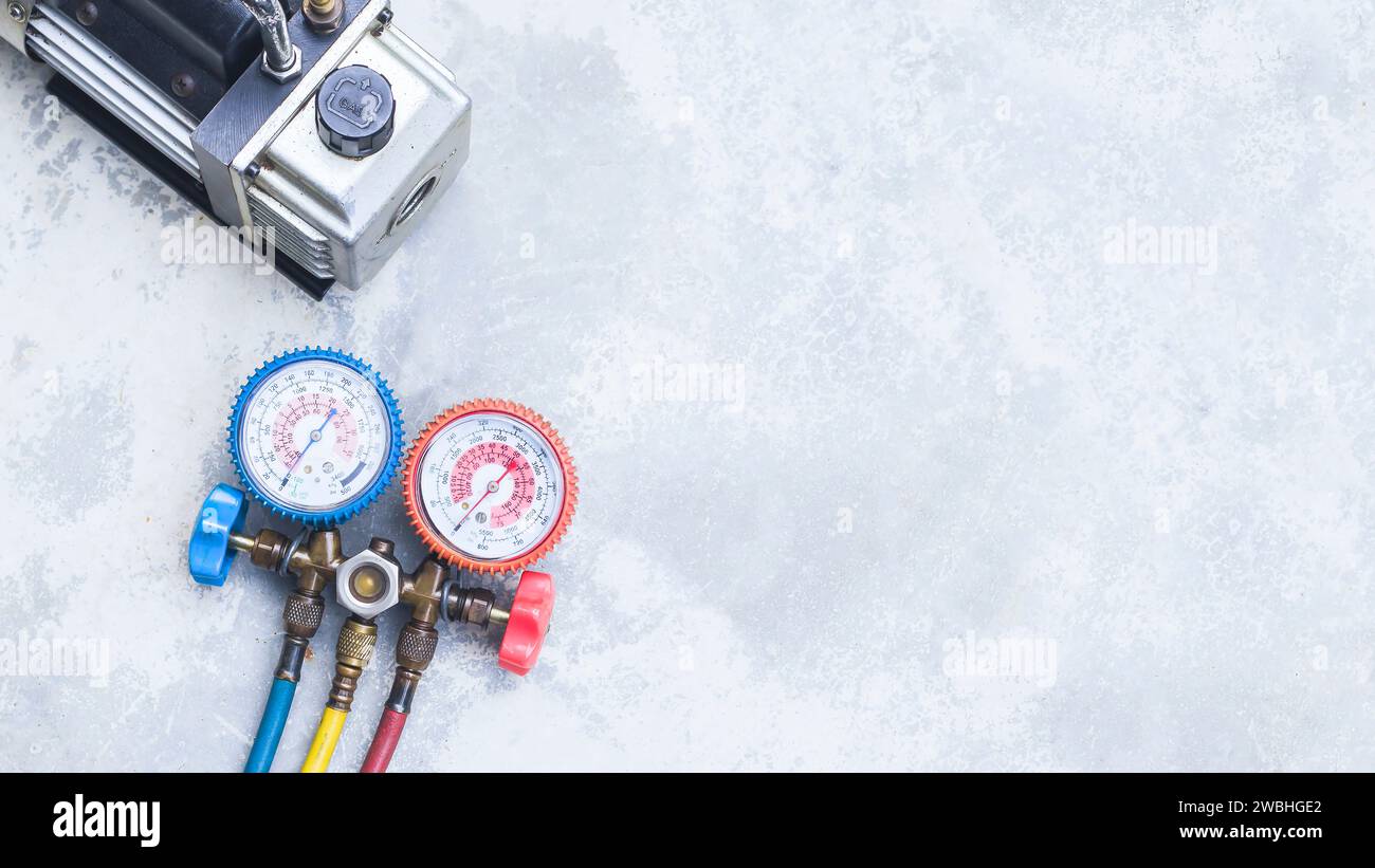 Tools for air conditioning repair and maintenance Stock Photo - Alamy
