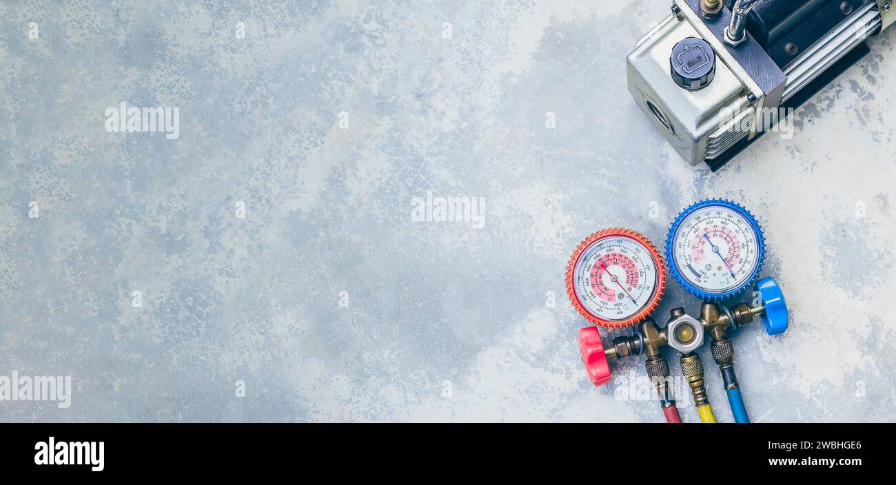 Tools for air conditioning repair and maintenance Stock Photo - Alamy