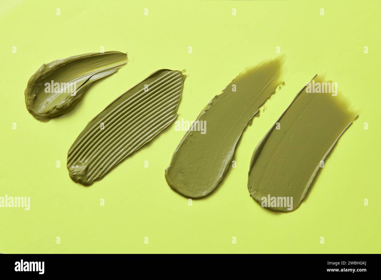 Top view of cream streaks have different shapes with the same texture ...