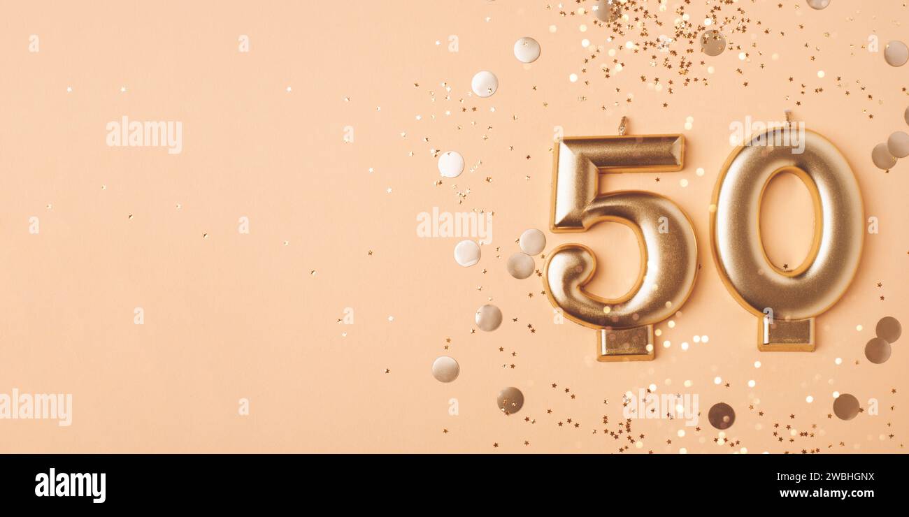 50 years celebration. Greeting banner Stock Photo - Alamy
