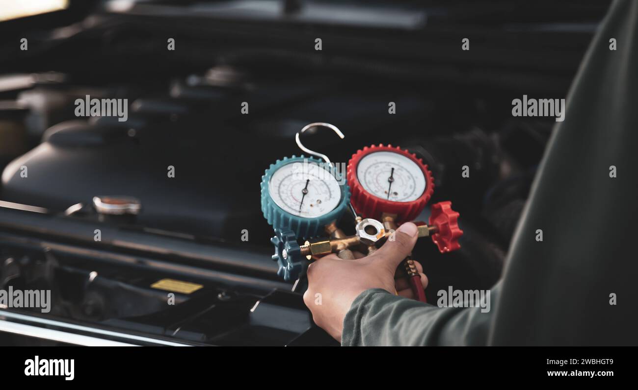 Car air conditioner check service, leak detection, fill refrigerant ...