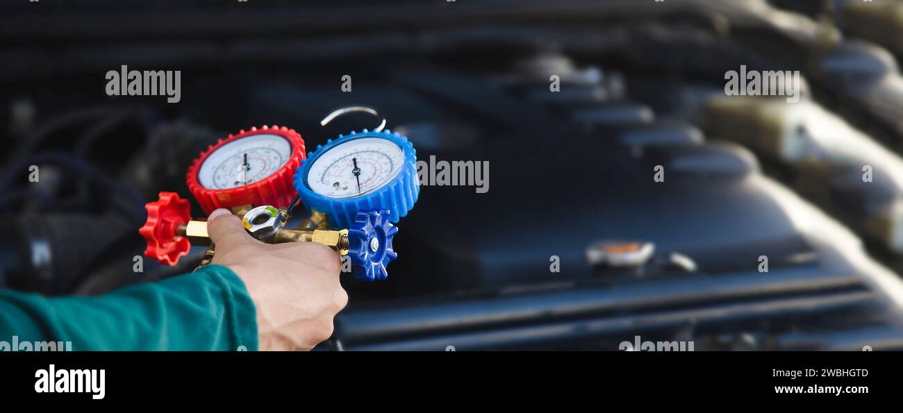 Car air conditioner check service, leak detection, fill refrigerant ...