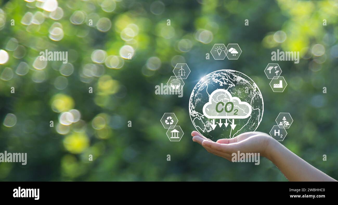 The carbon neutral concept reduces CO2 emissions, reducing global ...