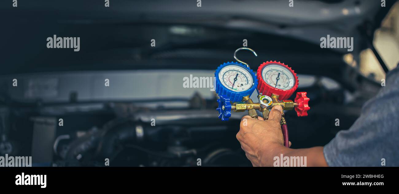 Car air conditioner check service, leak detection, fill refrigerant ...