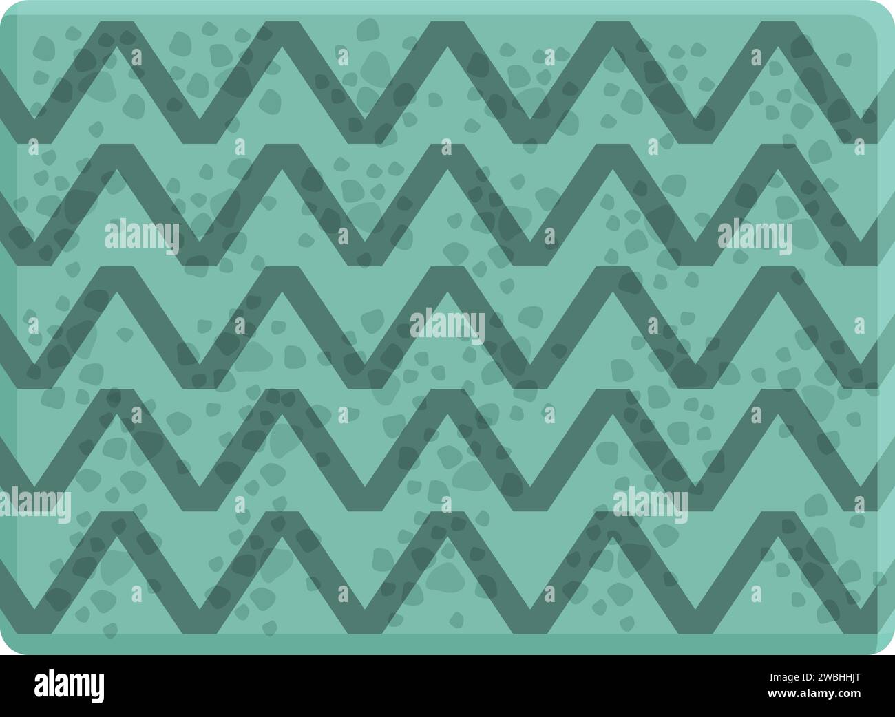 Green wave door mat icon cartoon vector. Carpet house. Stairs entry ...