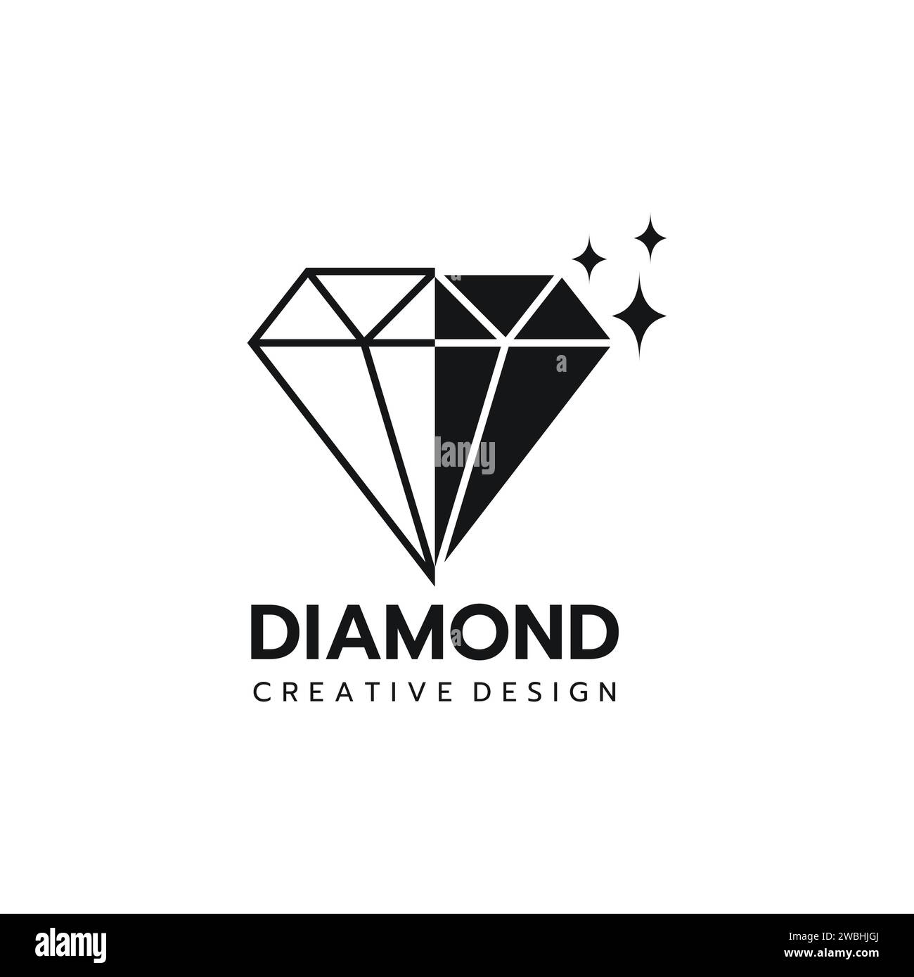 Beautiful Diamond jewelry Logo Template, Stylized image of Diamond logo ...