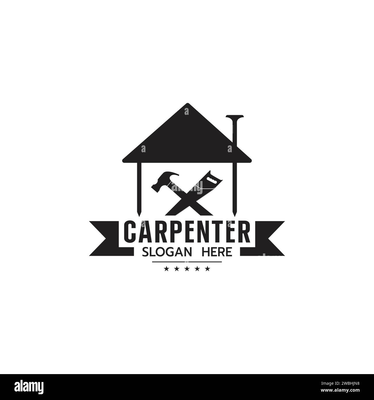 Carpenter Logo template with House,Saw, Hammer Construction Building ...