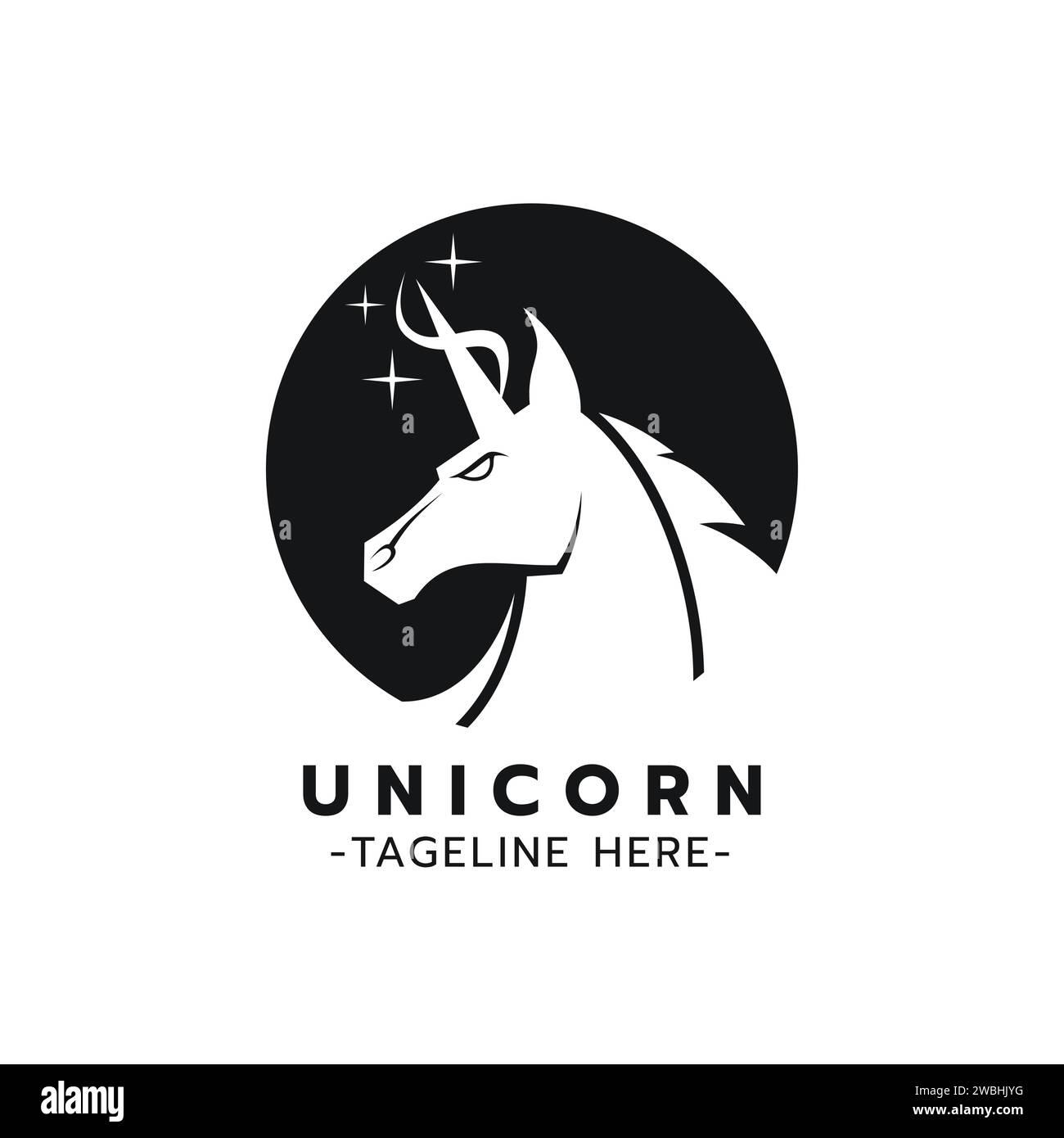 Beautiful logo icon Unicorn,Stylized image of Unicorn logo template,Unicorn head tattoo ...