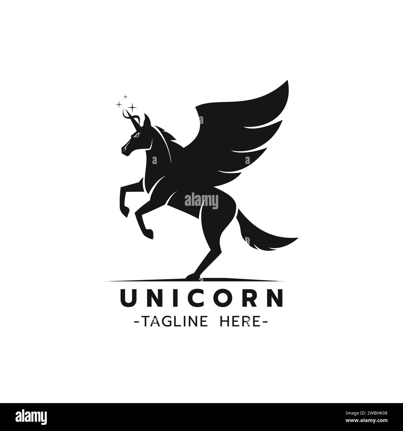 Beautiful logo icon Unicorn,Stylized image of Unicorn logo template,Unicorn tattoo,Unicorn ...