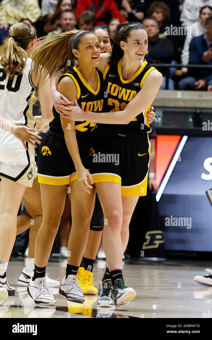 WEST LAFAYETTE, IN - JANUARY 10: Iowa Hawkeyes guard Caitlin Clark (22 ...