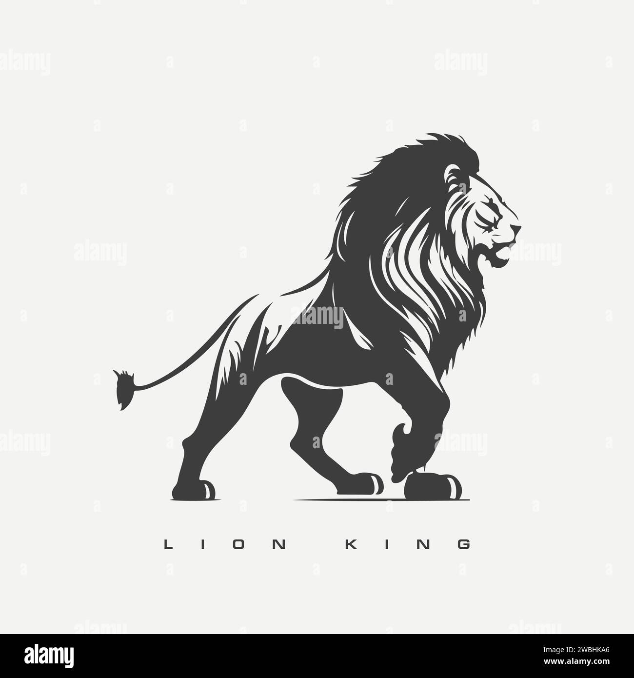 Lion king vector Black and White Stock Photos & Images - Alamy