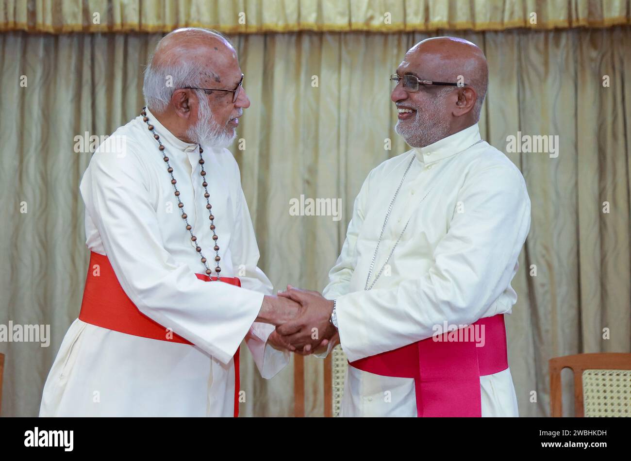 Mar Raphael Thattil, right, who was elected as major archbishop of the ...