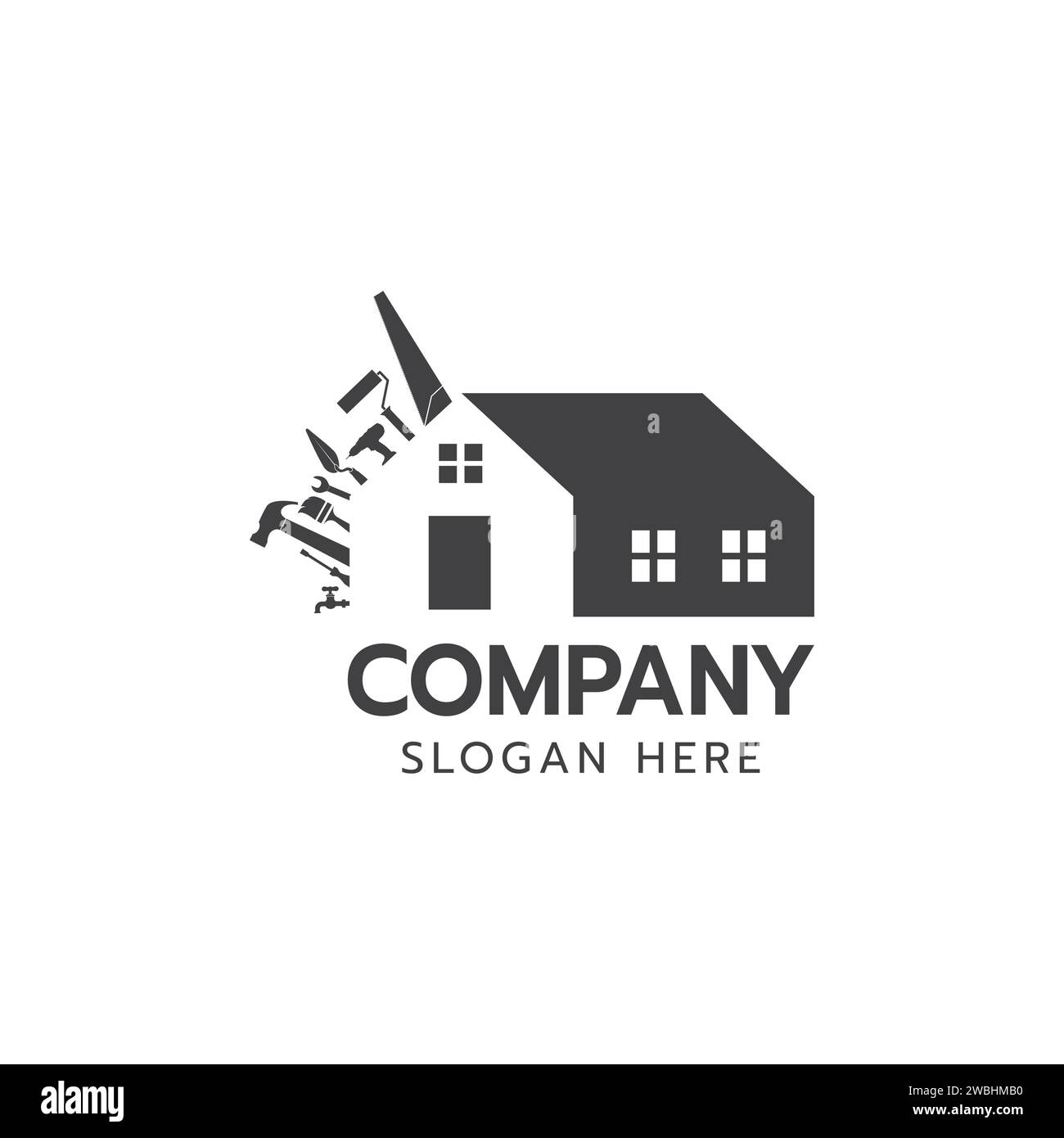 House logo icon silhouette isolated sign on white background vector ...