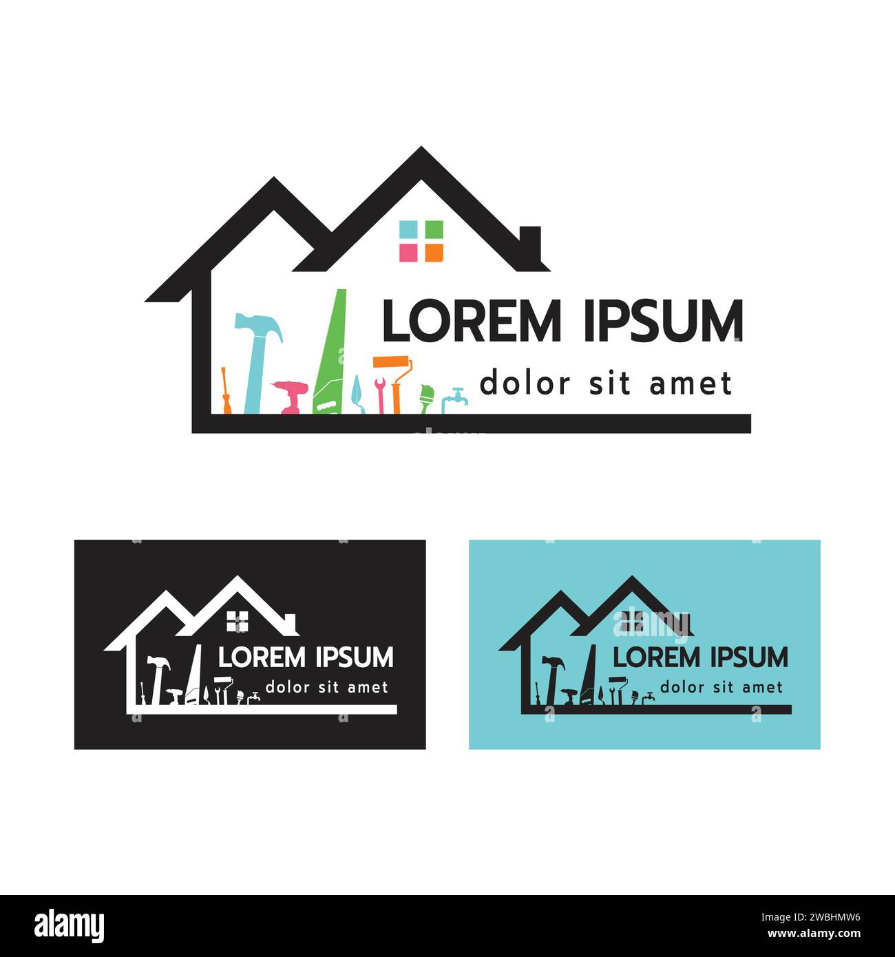 House Builder Logo,House Repair Service,Construction Building Worker ...