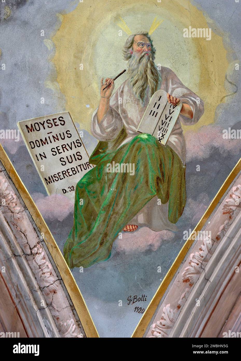 Profeta Mosè - affresco - G.Botti - 1920 - Saiano (Bs) chiesa del ...