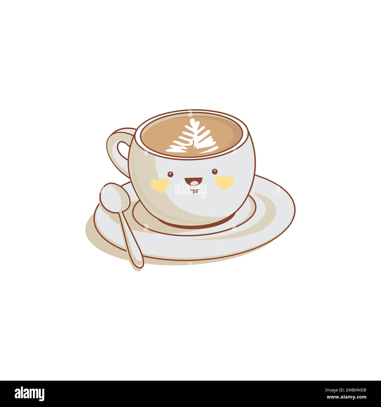 Coffee cup character cute cartoon kawaii style isolated on white ...