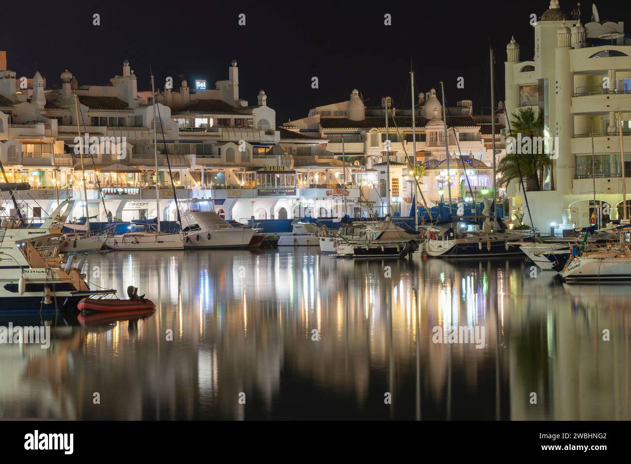 Benalmadena town. Marina, marina and boat dock, yacht and boat mooring ...