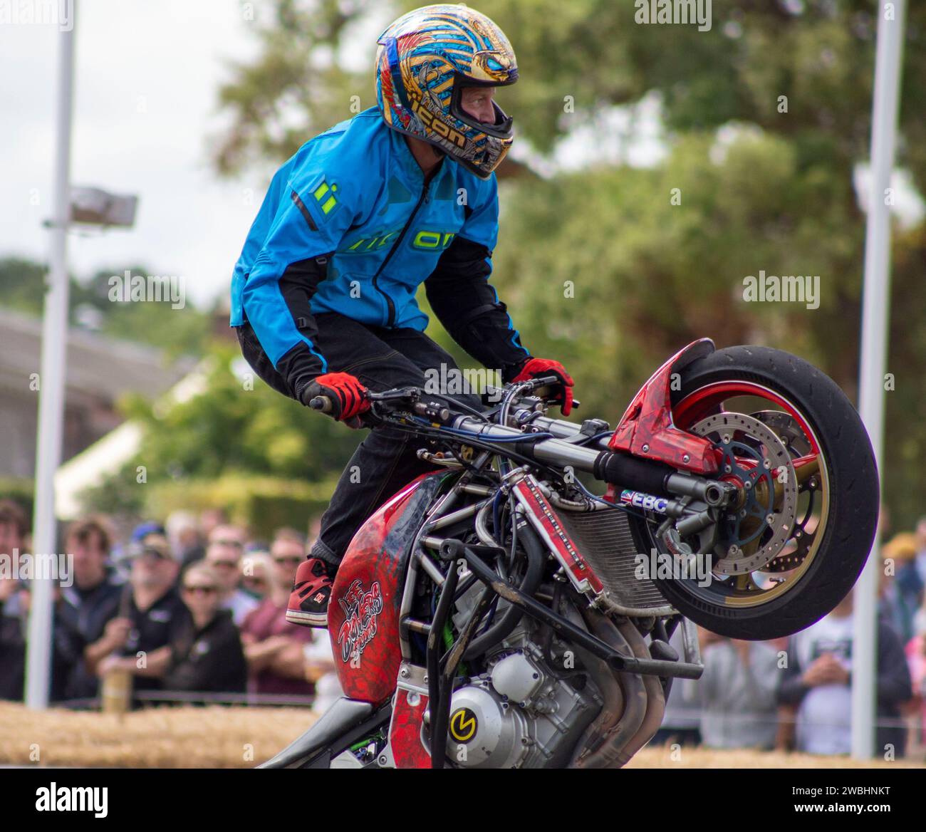 Stunt motor bike riding Goodwood festival of speed 2022 Stock Photo - Alamy