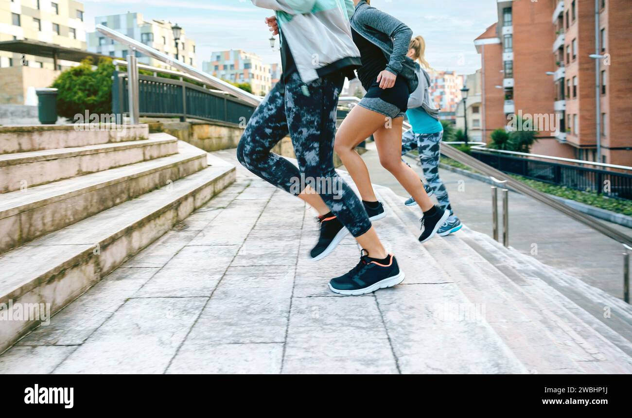 Running up stairs and team hi-res stock photography and images - Alamy