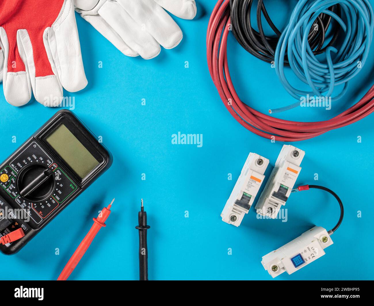 Professional electrical tools, wires, and accessories set with copy ...