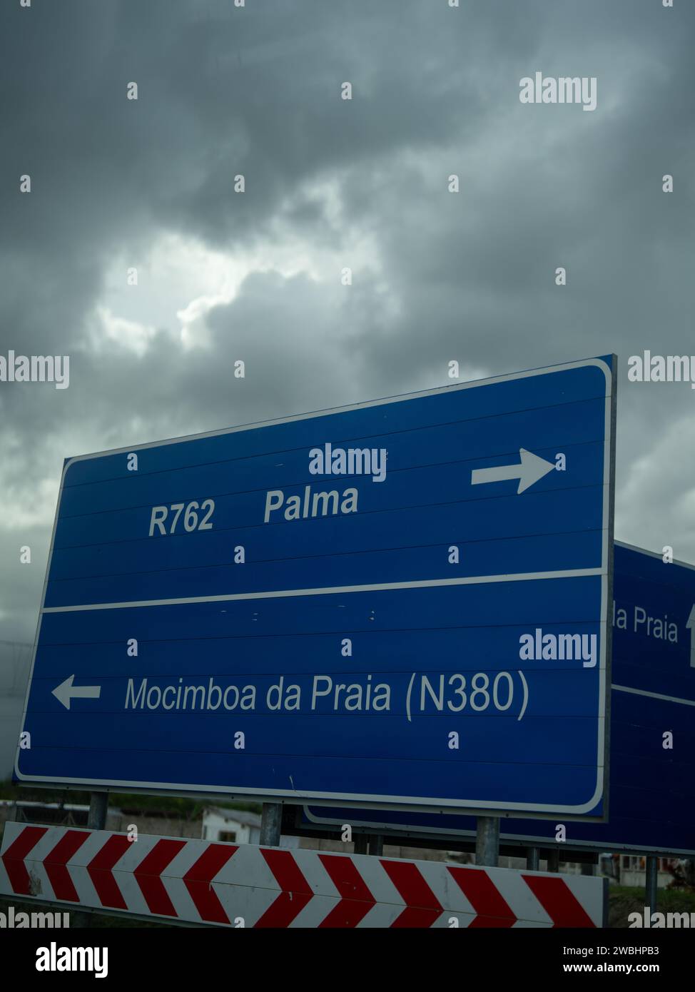 A road sign in Cabo Delgado, Mozambique, displaying the directions to ...