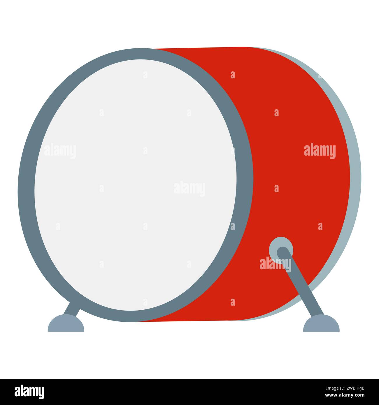 Bass drum clipart cartoon style. Simple cute classical bass drum ...