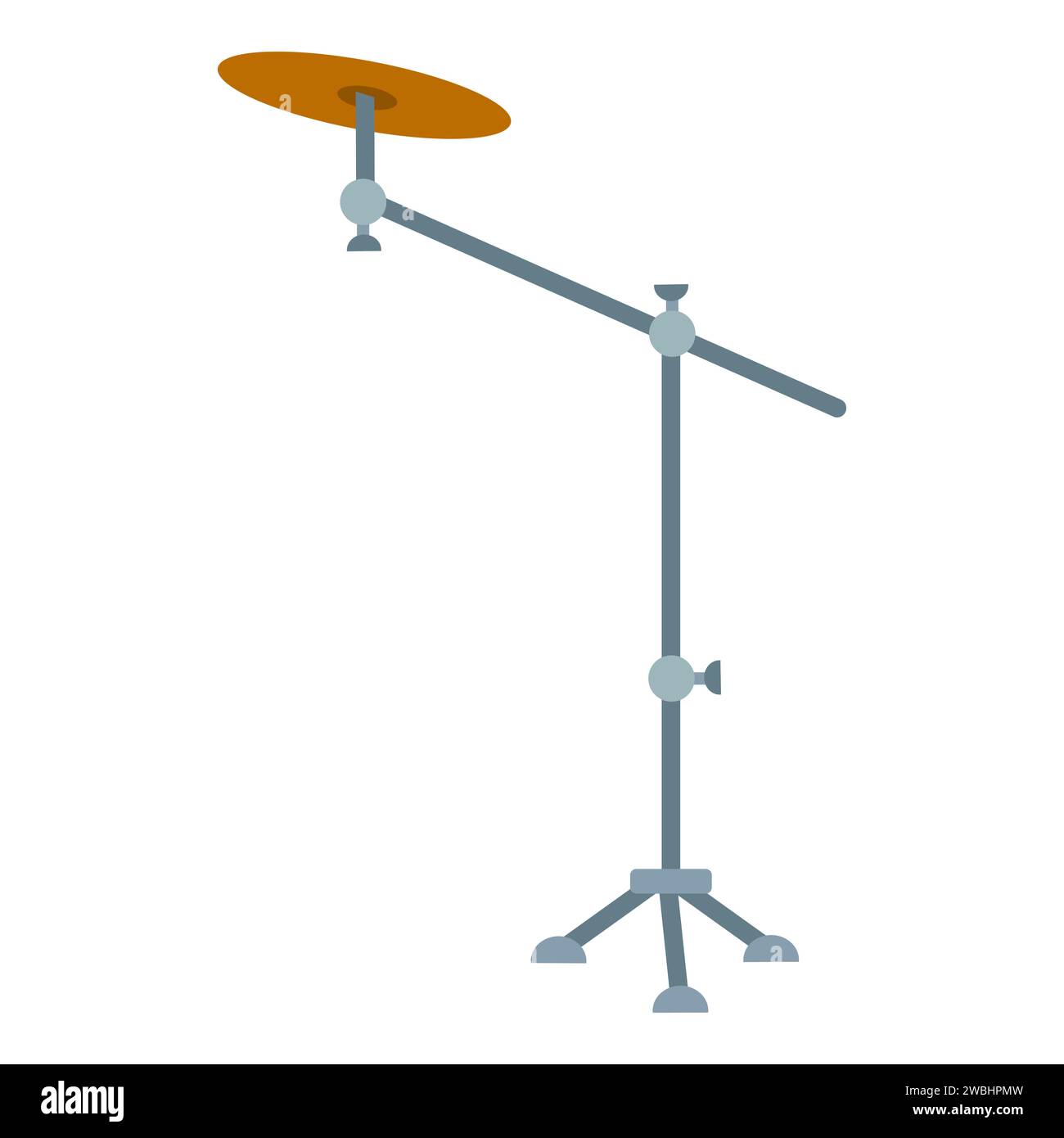 A Standing drum plate. Percussion instrument Vector isolated ...