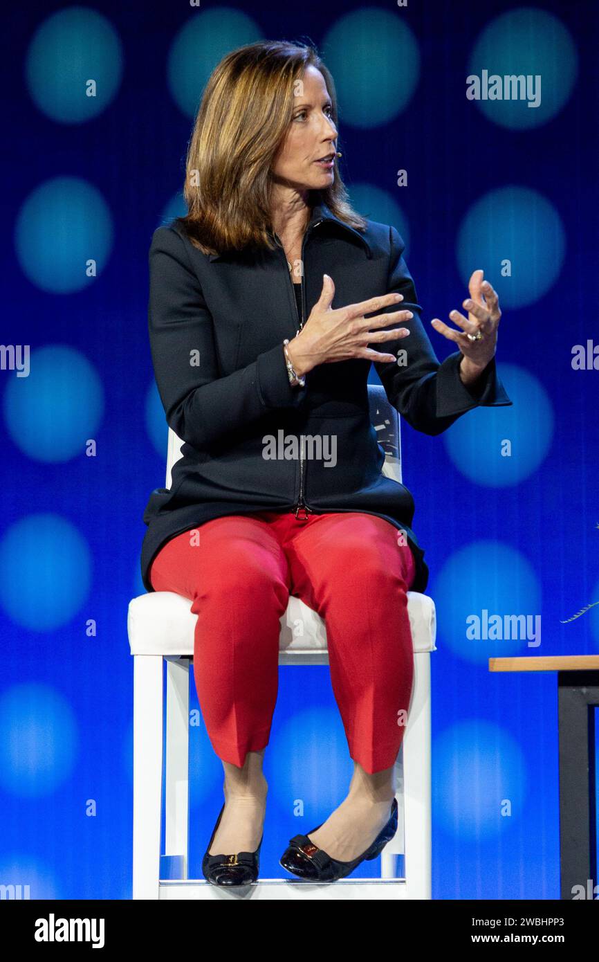 Las Vegas, USA. 10th Jan, 2024. Adena Friedman, Chair & CEO of Nasdaq ...