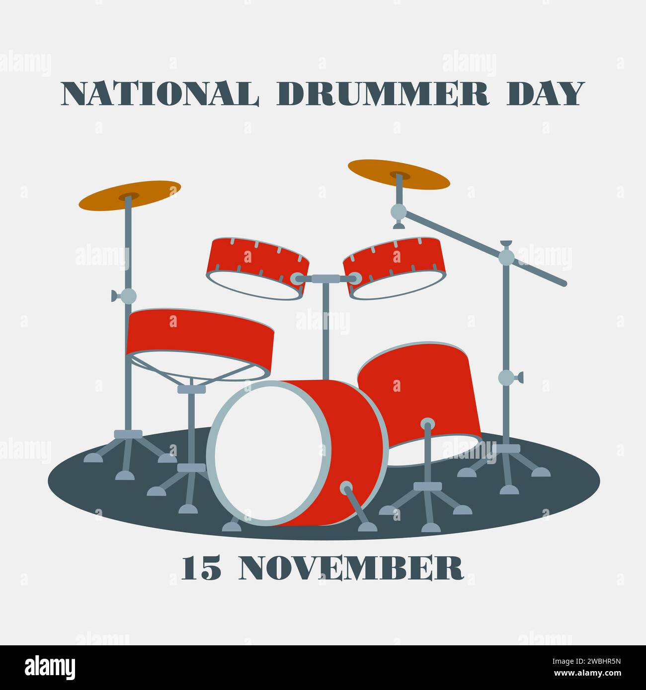 National Drummer Day. Music Drumm Flat Vector illustration. Percussion ...