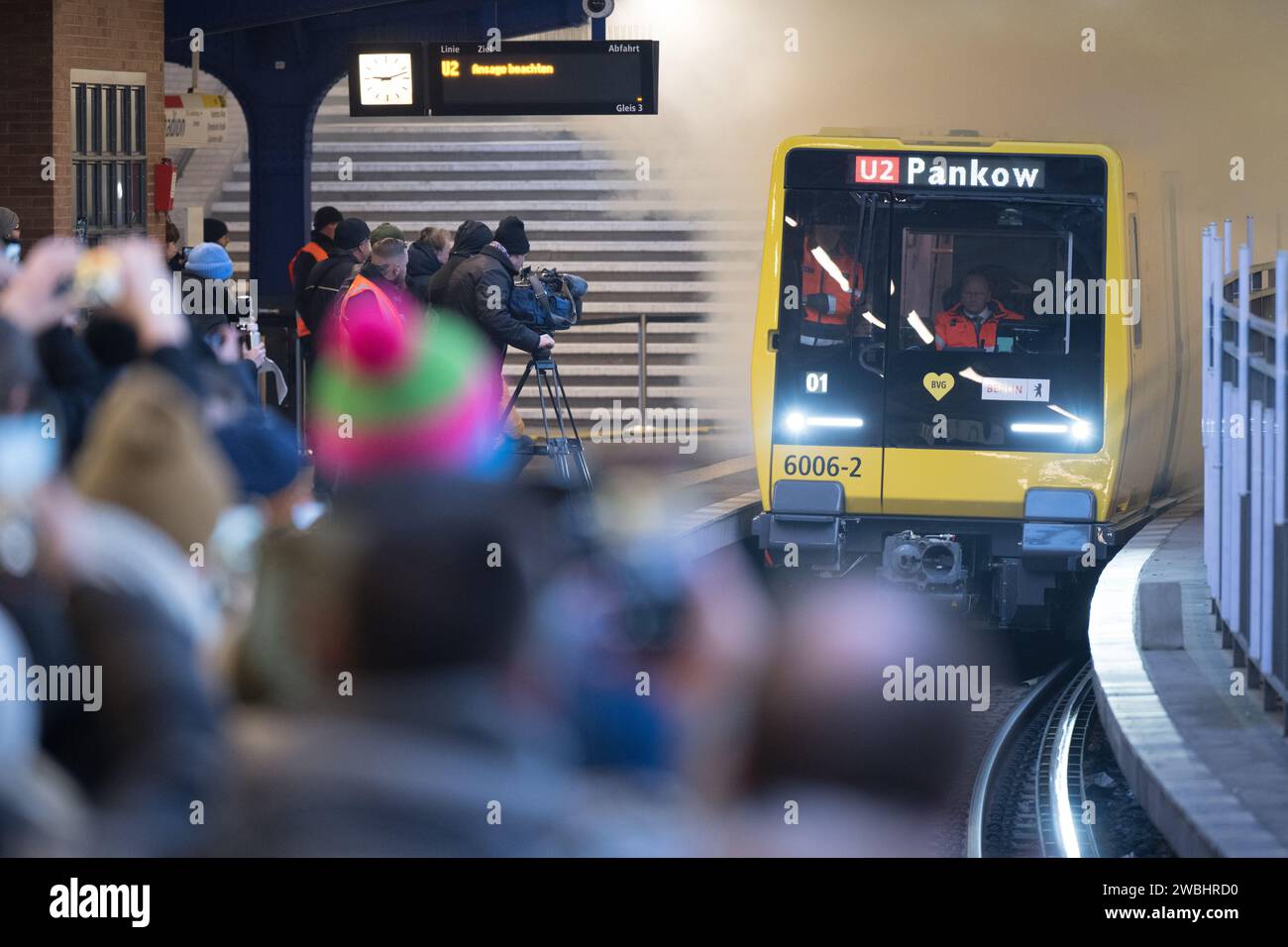 Berlin, Germany. 11th Jan, 2024. A new subway train enters the Olympia ...