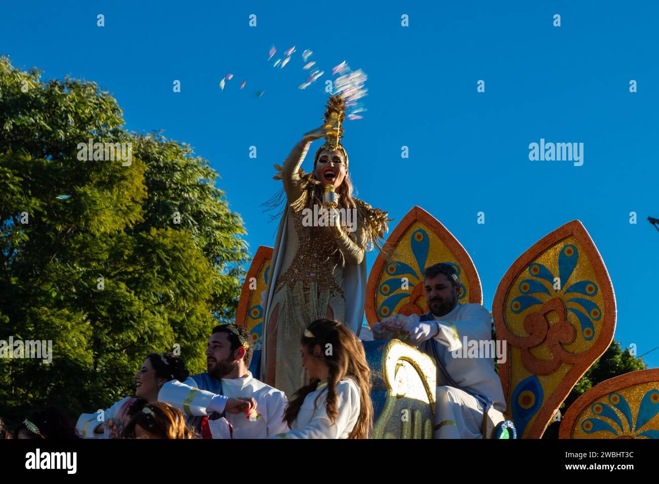 The three wise men parade in Sevilla as a start the Christian feast day ...